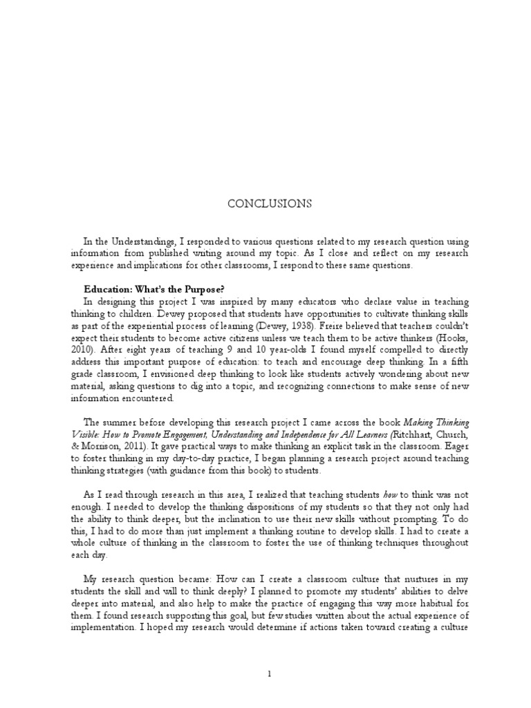Conclusion | PDF | Project Based Learning | Question