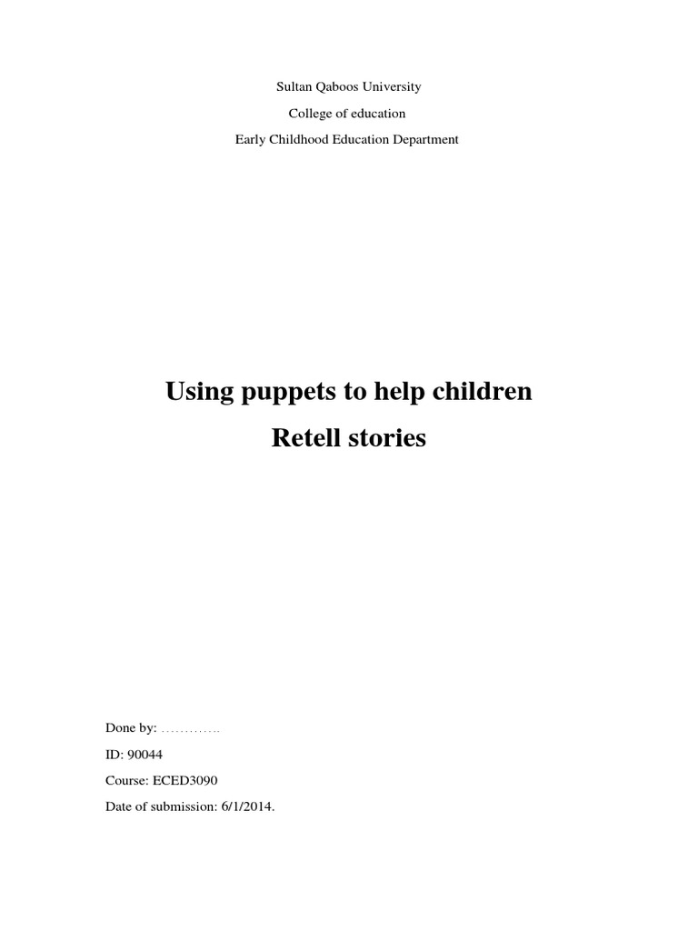 Using Puppets To Help Children Retell Stories | PDF | Little Red Riding ...