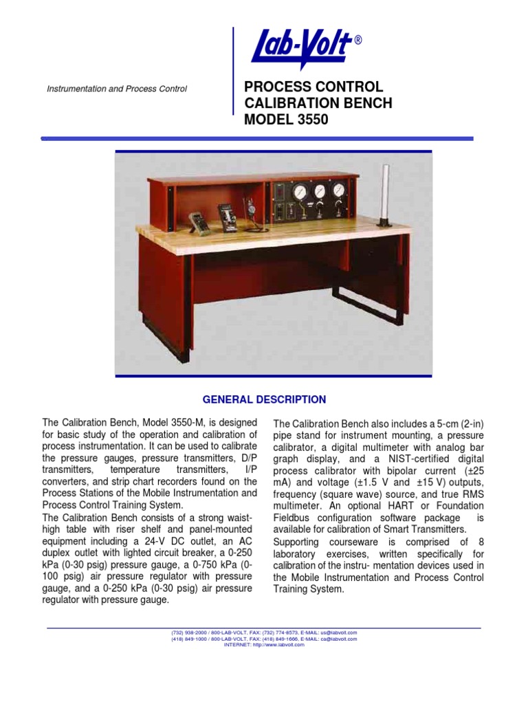 3550 Calibration Bench Data Sheet | PDF | Instrumentation | Calibration