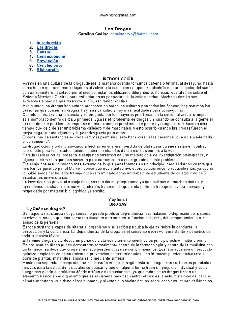 Las Drogas en Peru | PDF | La dependencia de sustancias | Cannabis (Droga)
