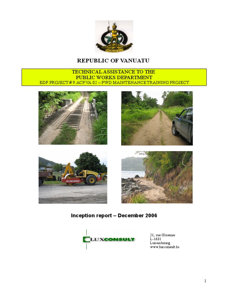 Technical Assistance To The Public Works Department - PWD Maintenance ...