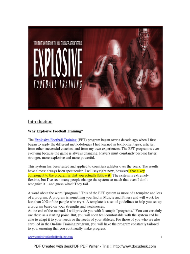 Explosive Football Training Guide | PDF | Muscle Hypertrophy | Muscle ...