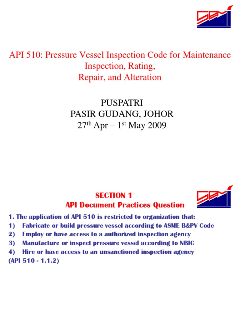 002 API 510 Course Puspatri Apr 09 | PDF | Welding | Construction