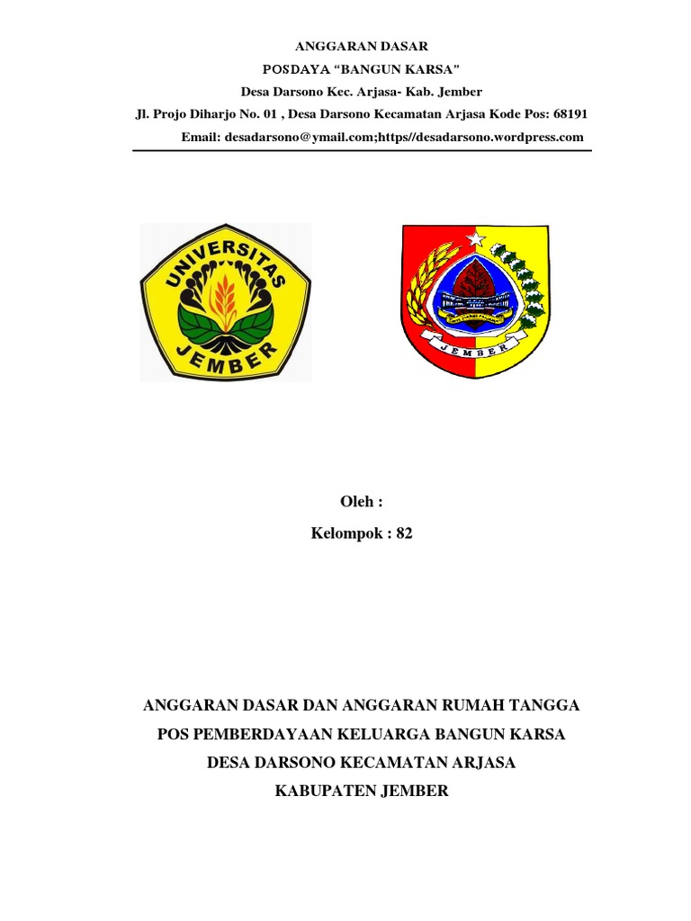 Ad (Anggaran Dasar) Desa Darsono | PDF | Agama & Spiritualitas