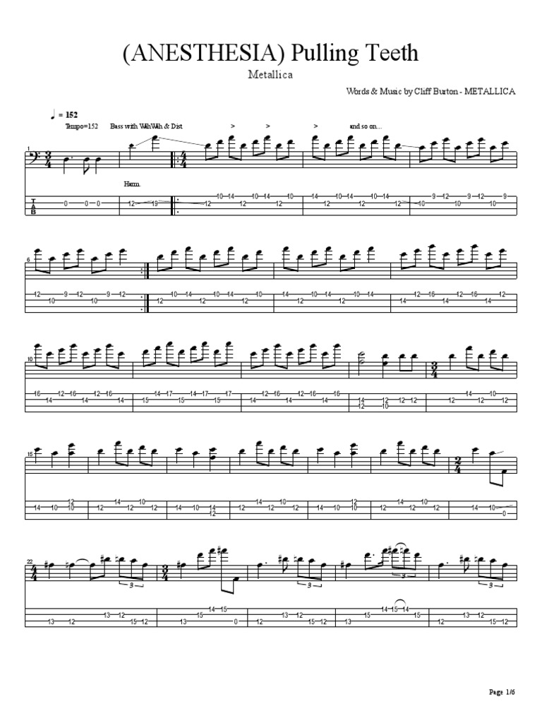 Pulling Teeth Tab譜 | 【楽譜一覧】Pulling Teeth – QOPCOL