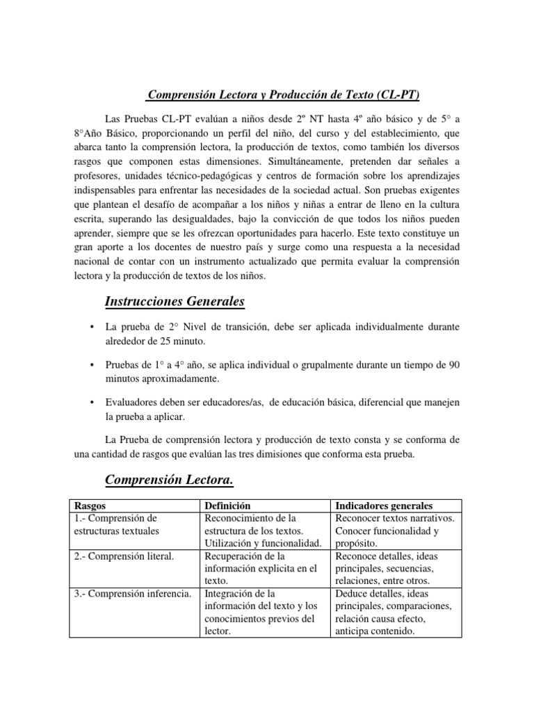 CLPT | PDF | Palabra | Comprensión lectora