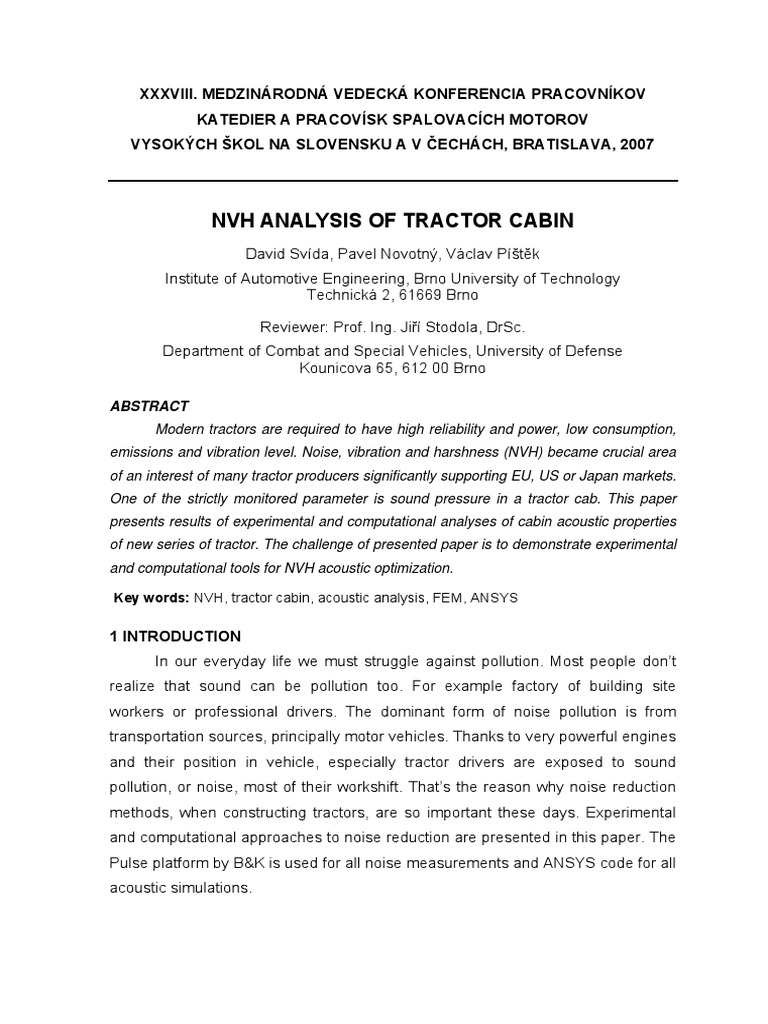 Cabin NVH | PDF | Noise | Normal Mode