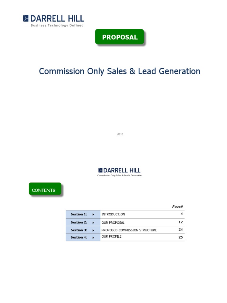Commission Only Proposal Template | Download Free PDF | Sales ...