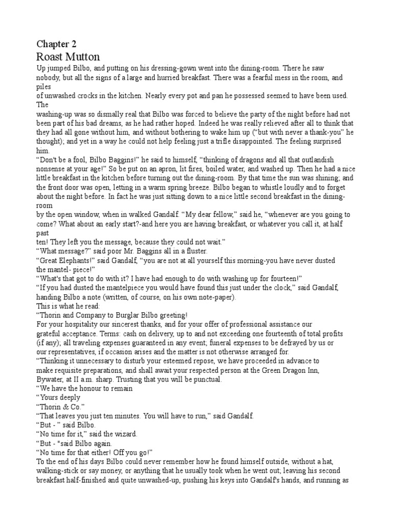 The Hobbit - Part 2 (Roast Mutton) | PDF | J. R. R. Tolkien | Middle Earth