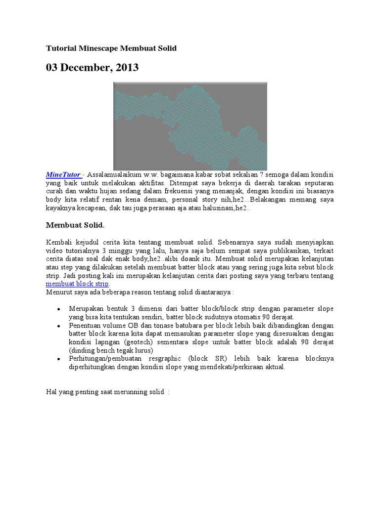 Tutorial Minescape Membuat Solid | PDF | Teknologi & Rekayasa