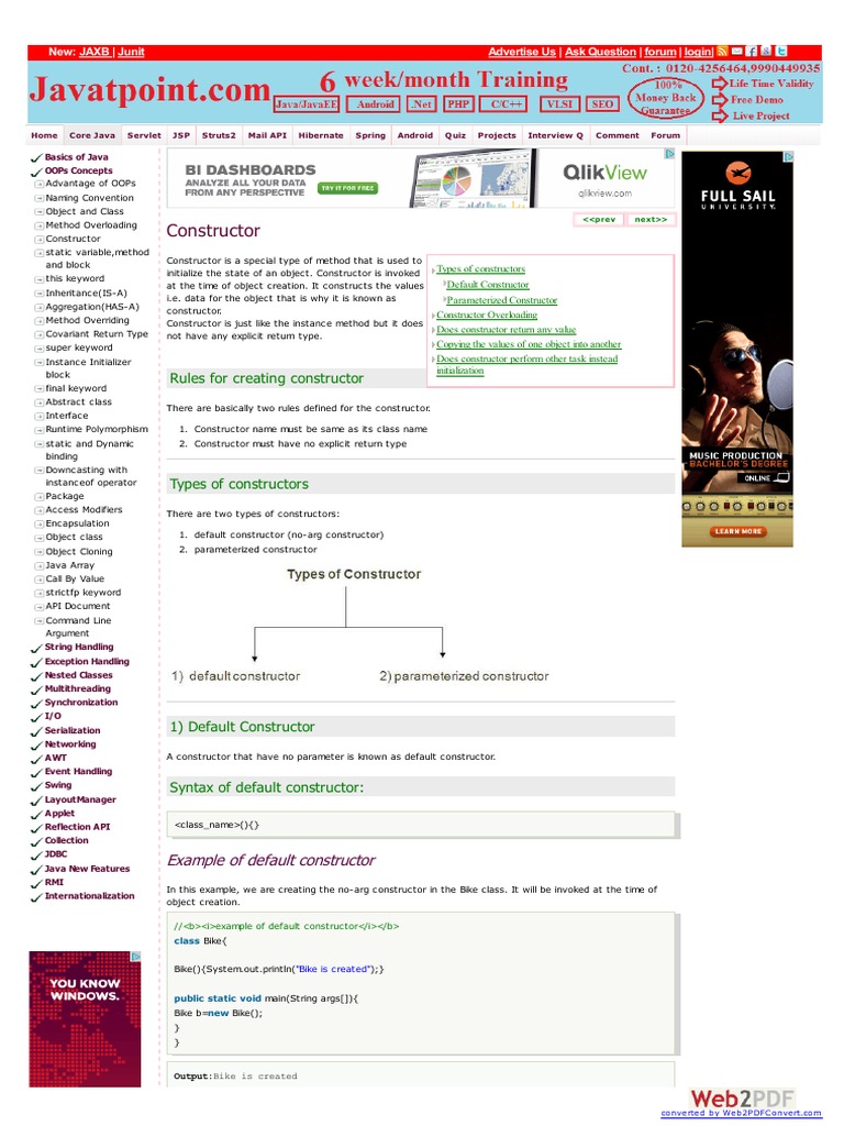 Constructor Constructor Object Oriented Programming Method