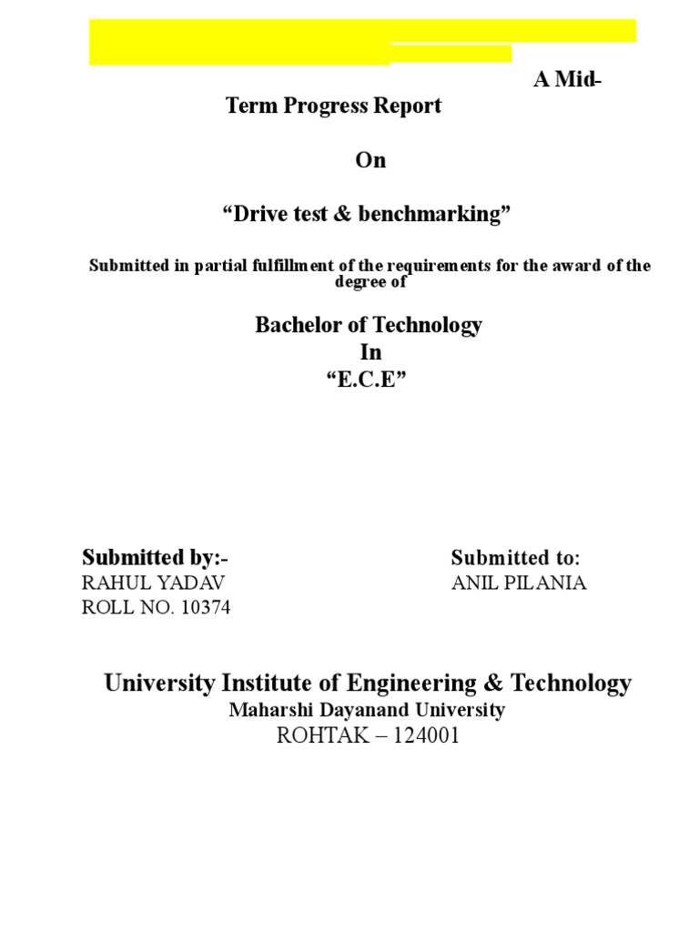 Mid Term Progress Report Details | PDF | Business