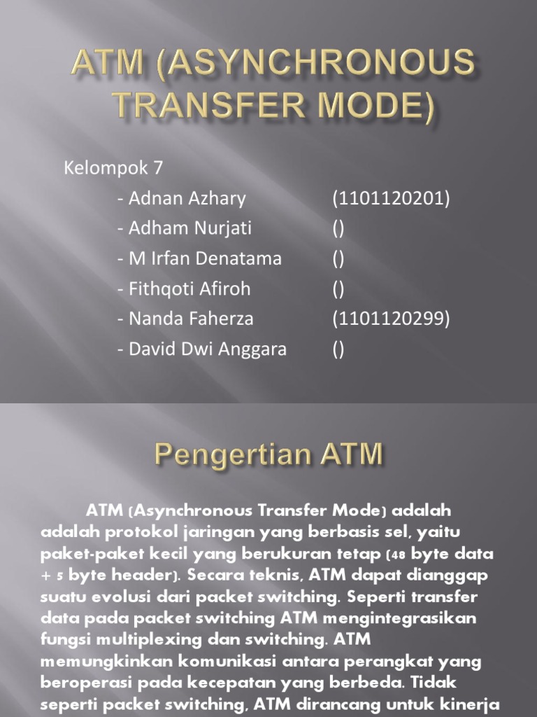 ATM (Asynchronous Transfer Mode) | PDF