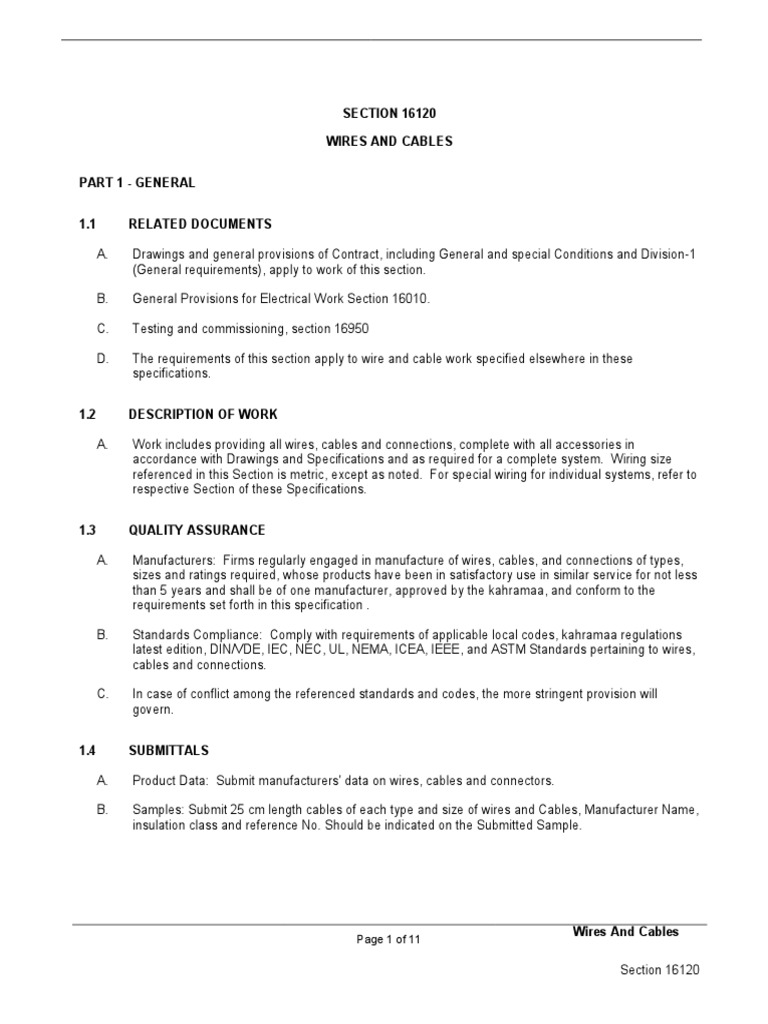 Wires and Cables Installation Guide | PDF | Electrical Wiring ...