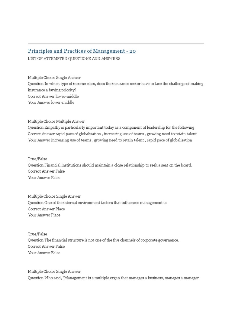 Principles and Practices of Management | PDF | Business