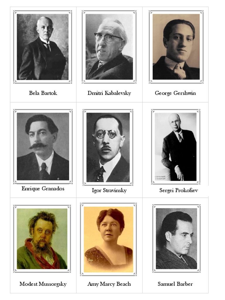 Composer Cards Facts | PDF | Classical Period (Music) | Robert Schumann