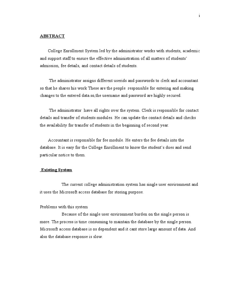 College Enrollment System Pdf