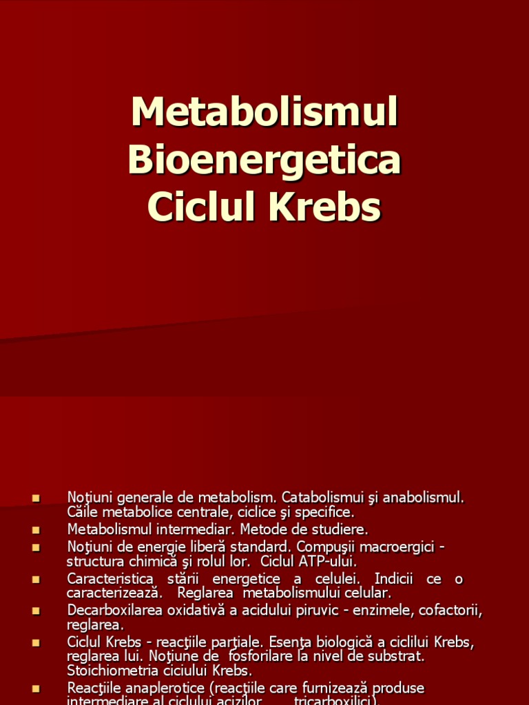 Metabolismul Energetic Ciclul Krebs | PDF