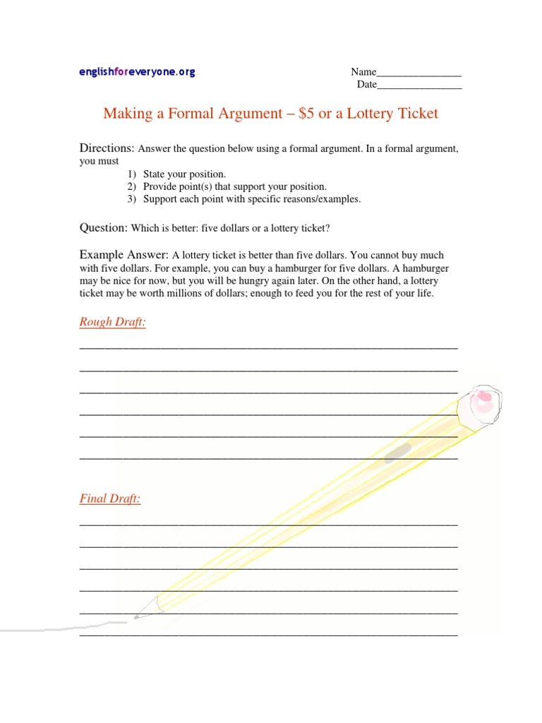 $5 vs Lottery Ticket: Formal Argument | PDF