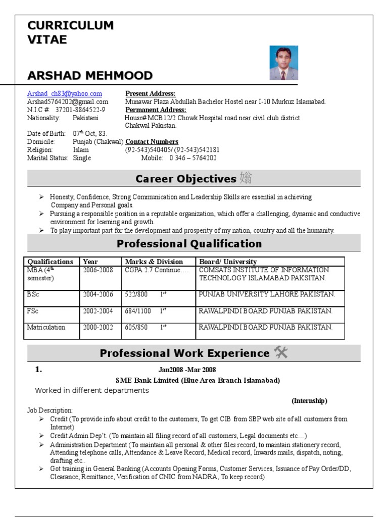 CV Arshad | Download Free PDF | Pakistan | Behavior Modification