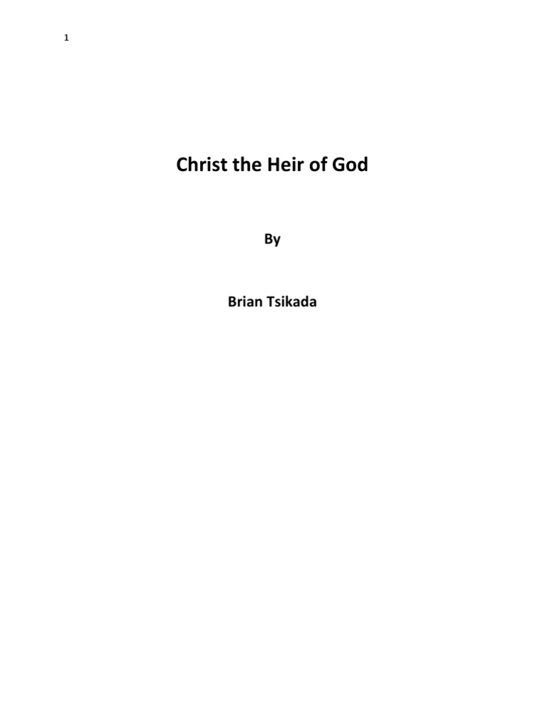 Christ The Heir of God | Download Free PDF | God The Father | Abraham