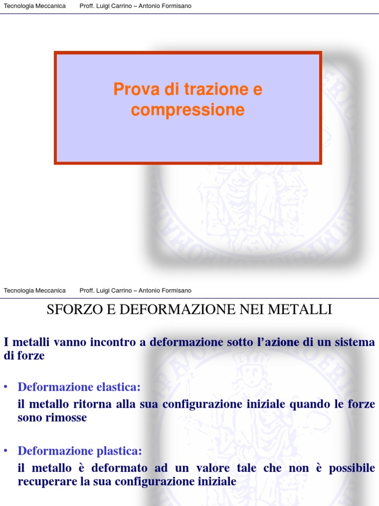 Trazione e Compressione | PDF
