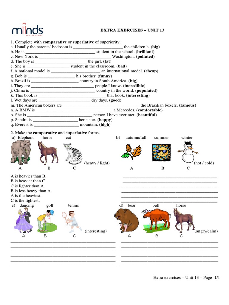 Comparative and Future Tense Exercises | PDF | Perfect (Grammar) | Grammar