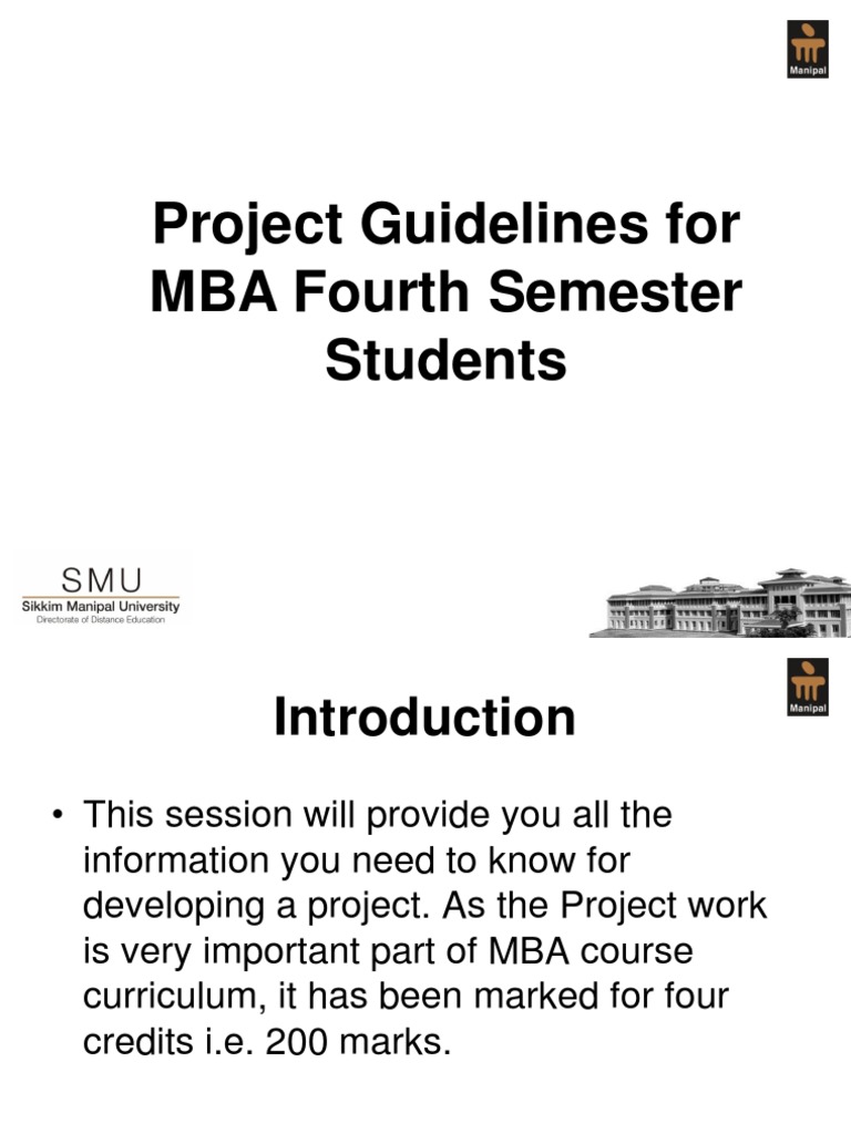 Project Guidelines For MBA Fourth Semester Students | PDF | Academic Degree | Master Of Business ...