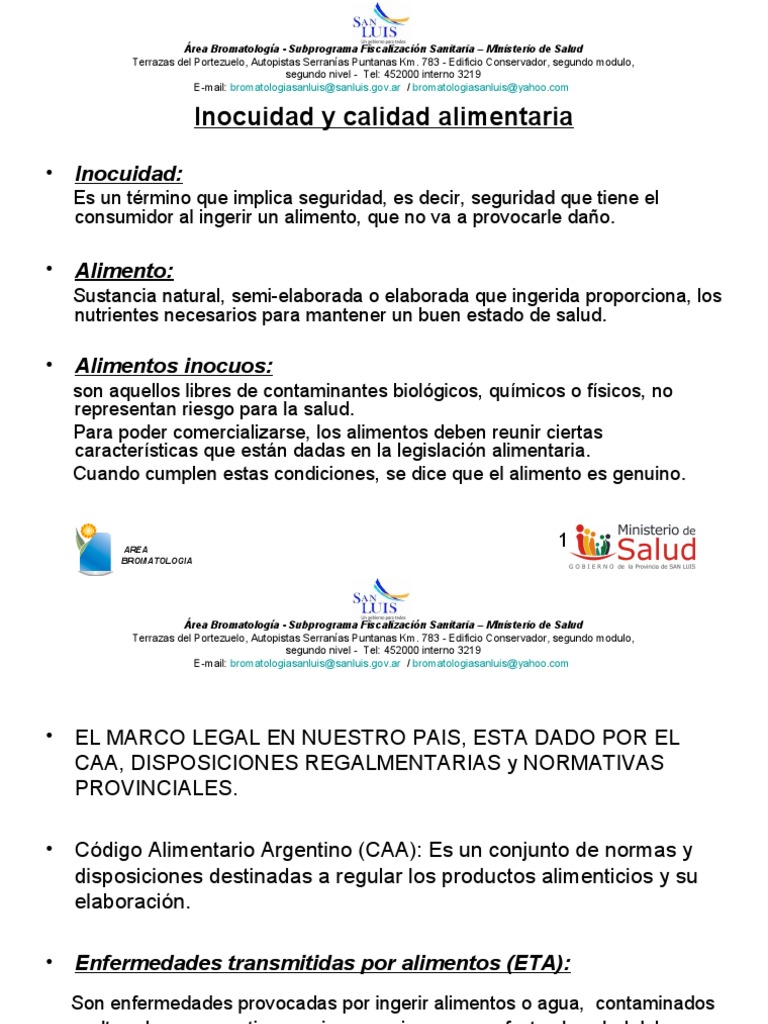 Inocuidad y Calidad Alimentaria - Pps | PDF | Alimentos | Comida y bebida