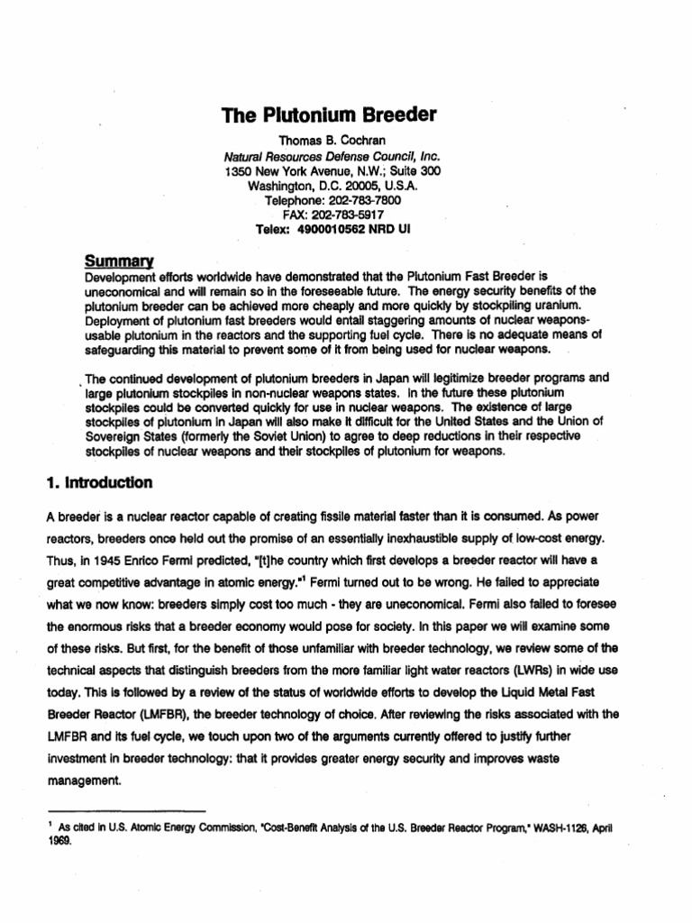 The Plutonium Breeder | PDF | Nuclear Reactor | Nuclear Fuel