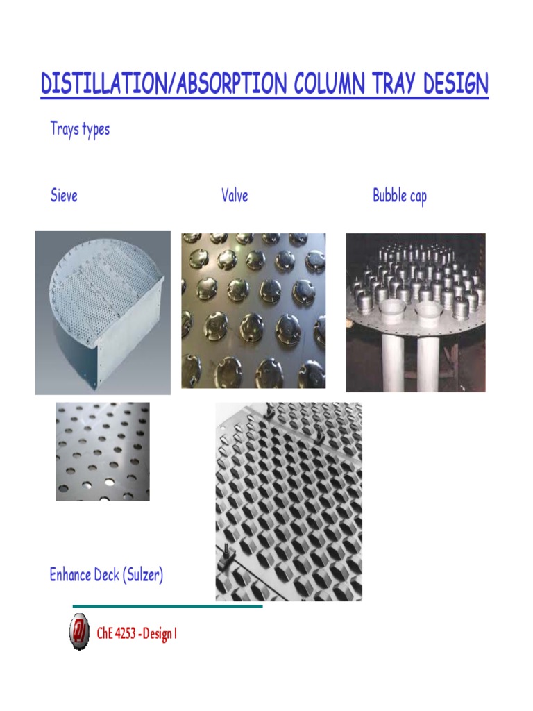 Distillation Column Tray Design Overview | PDF | Home & Garden