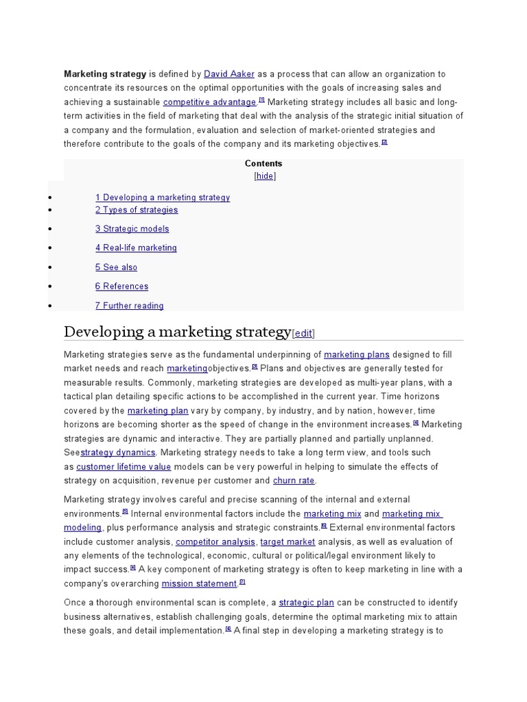 Marketing Analysis | PDF | Marketing Strategy | Strategic Management