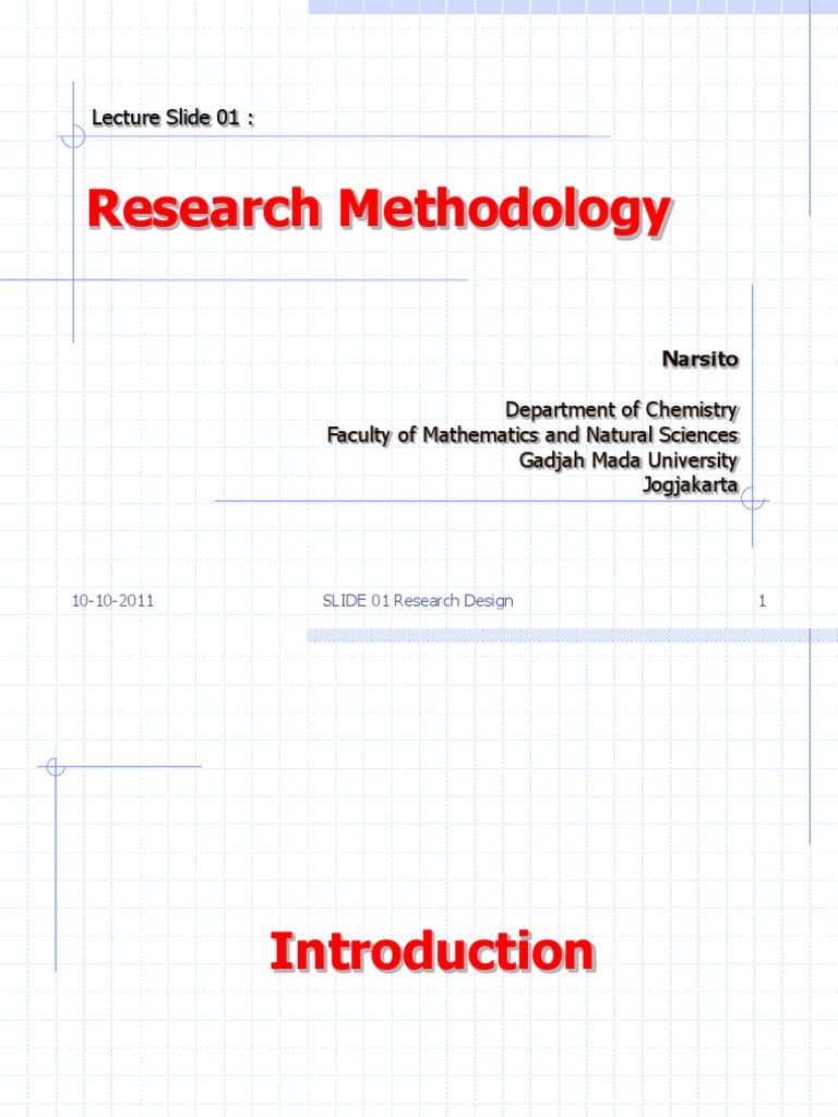 Research Methodology Slide 01 | Scientific Method | Chemistry