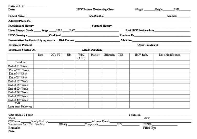 HCV Patient Monitoring Chart | PDF