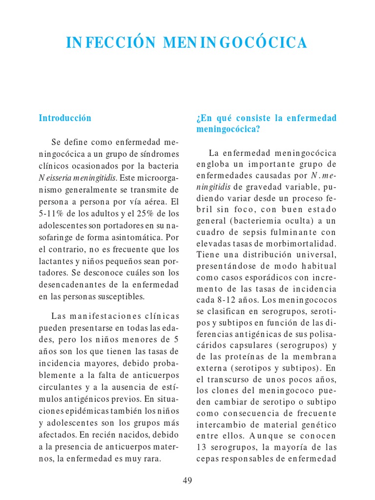 Meningococo | PDF | Vacunas | Especialidades Medicas