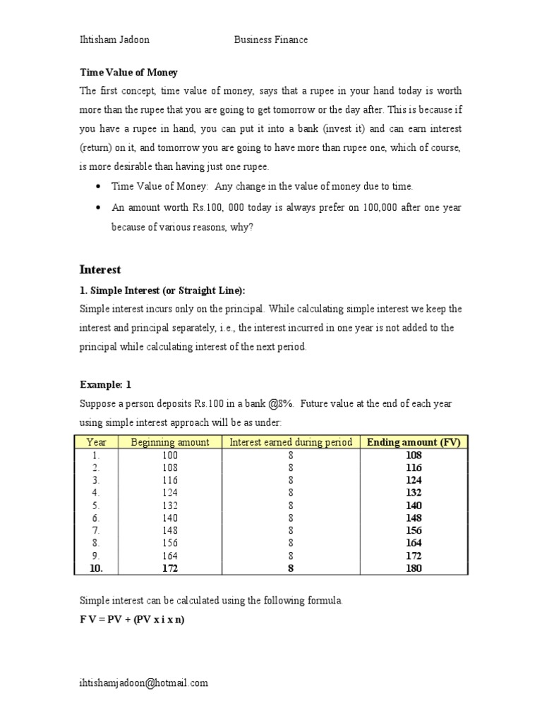 Interest: Time Value of Money | PDF | Compound Interest | Interest