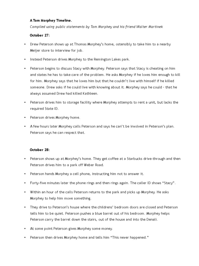 Tom Morphey Timeline | PDF | Violence