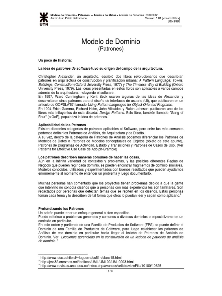 Patrones Comunes Modelo de Dominio PDF | PDF | Ingeniería de software ...