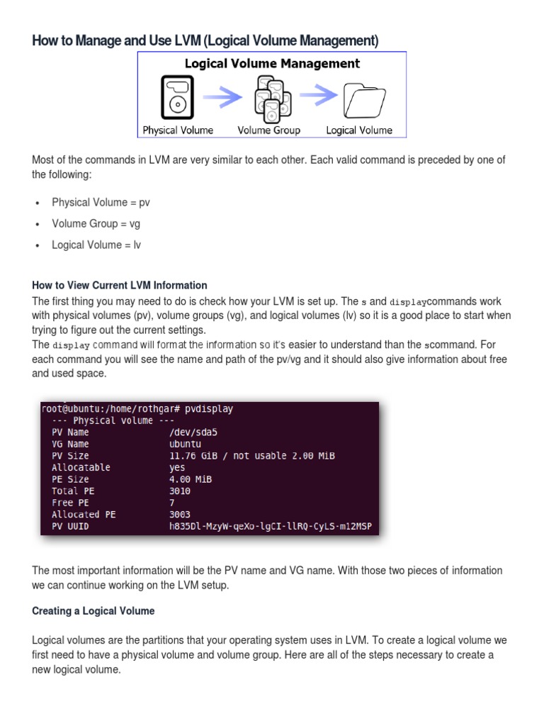 How To Manage and Use LVM | PDF | File System | Hard Disk Drive