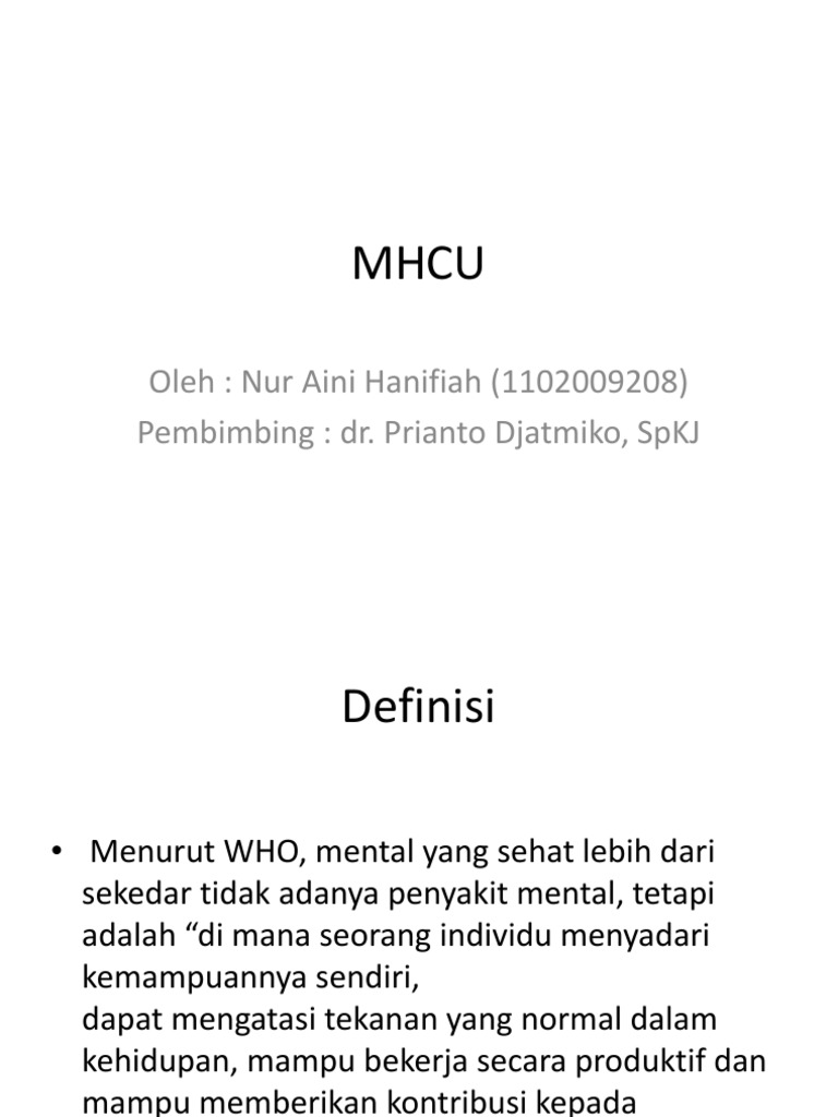 MHCU | PDF
