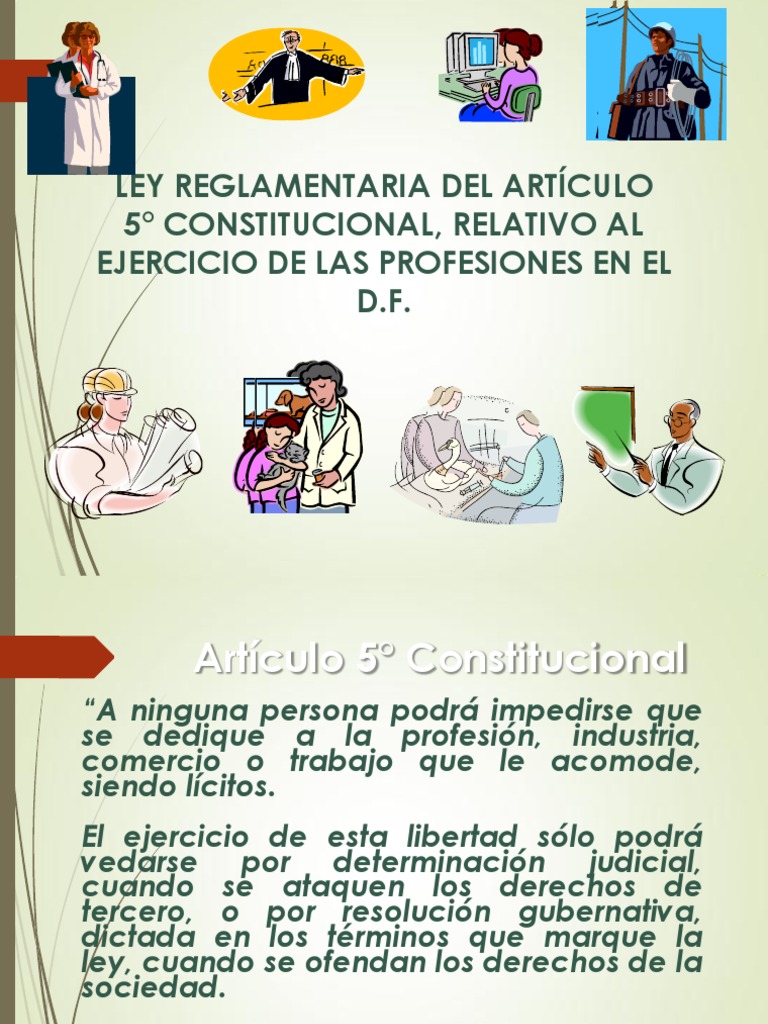 Ley que regula el ejercicio de las profesiones en el Distrito Federal ...