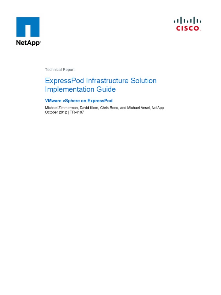 Tr-4107 Expresspod Implementation Guide Vmware Vsphere On Expresspod | PDF | Booting | Port ...