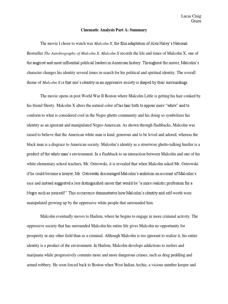 Cinematic Analysis For Malcolm X | PDF | Malcolm X | Prison
