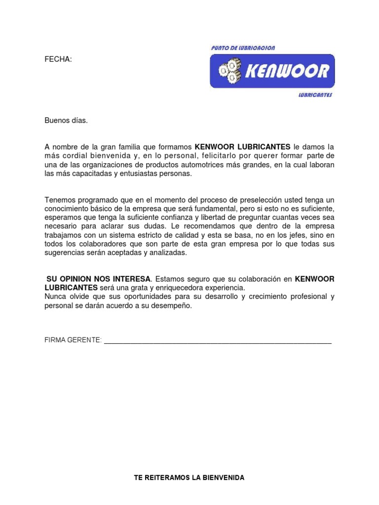 Carta De Bienvenida A La Cena Congreso SLAOT Carta De Bienvenida Al