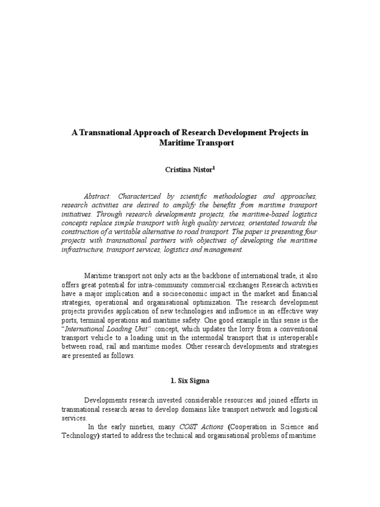 Maritime Research & Six Sigma | PDF