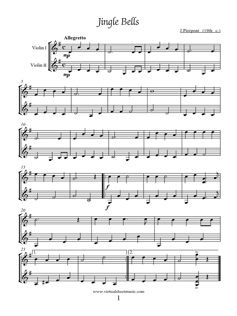 Jingle Bells Violin Duo | PDF