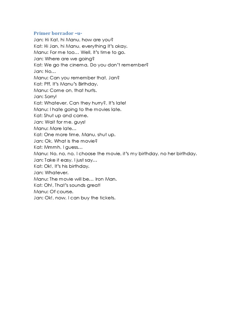 Friends Planning a Movie Night | PDF