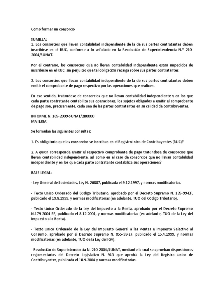 Como Formar Un Consorcio | PDF | Personalidad legal | Impuestos
