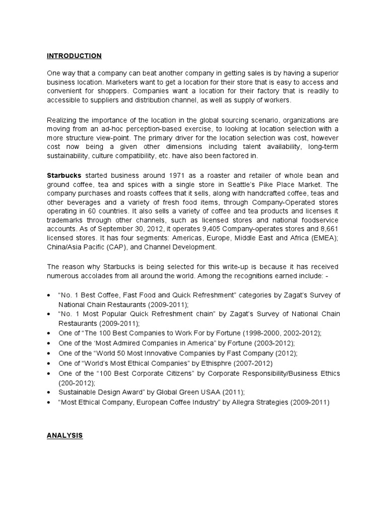 Achieving Competitive Advantage Through Location Strategy | PDF ...