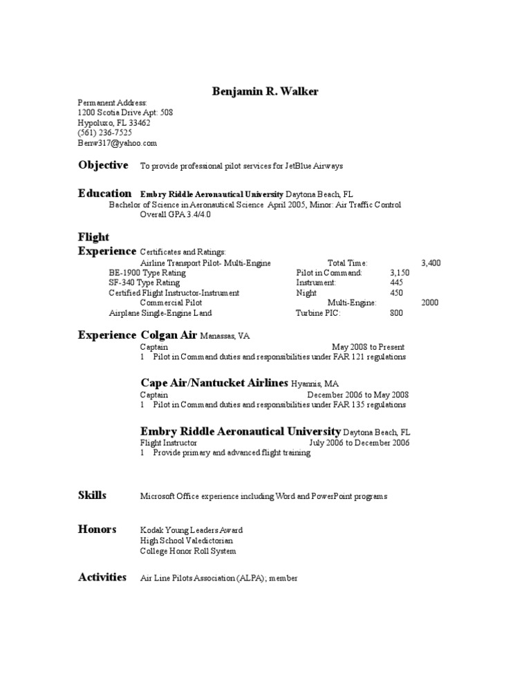 Benjamin R. Walker: Embry Riddle Aeronautical University Daytona Beach ...